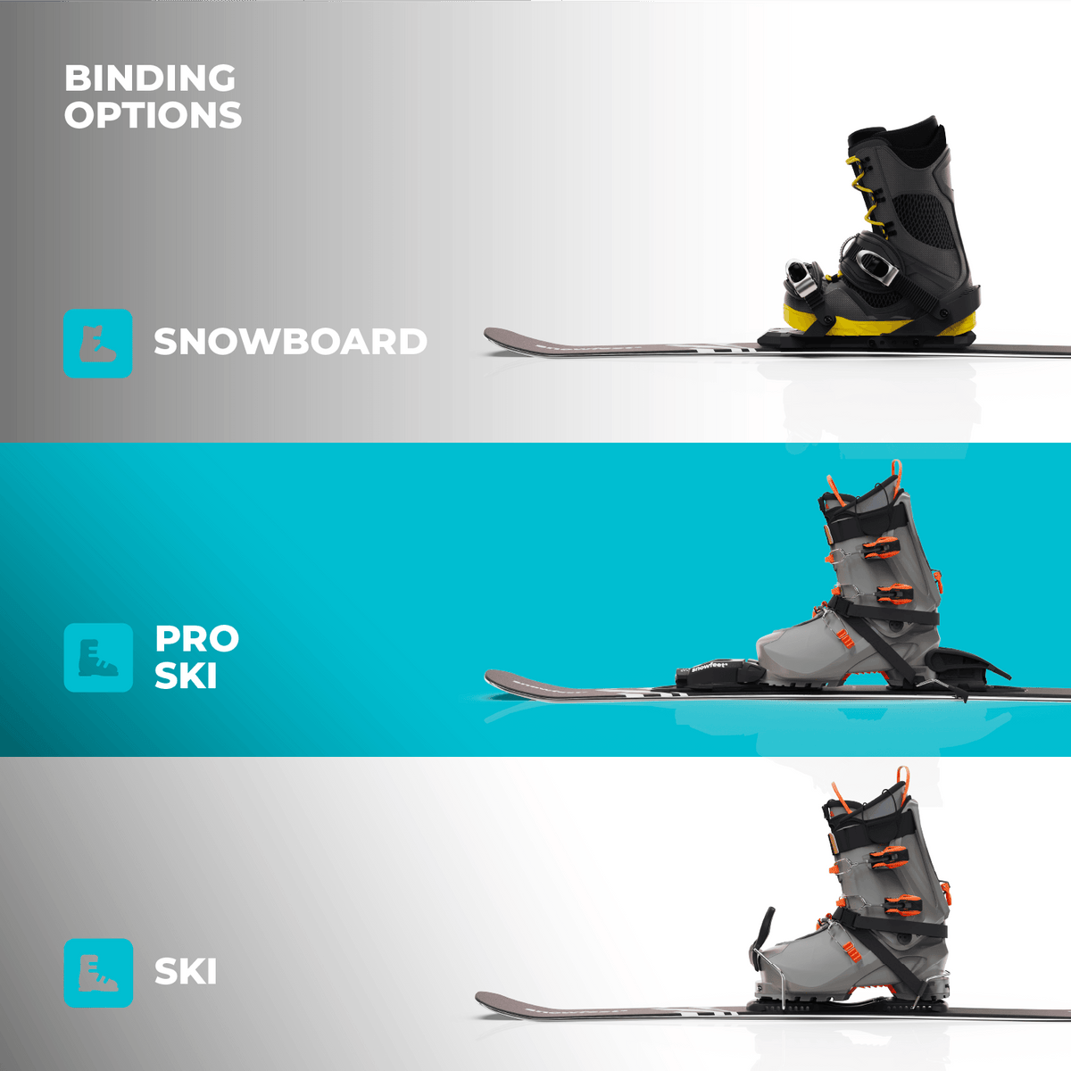 Snowfeet* Skiblades 99 CM | High-Quality Snowblades Short Skis