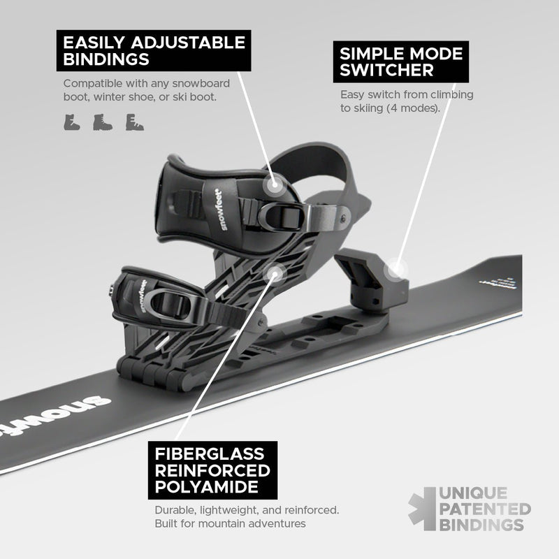 Snowfeet* WALKSKI Backcountry Touring Skis | 100 CM